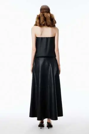 Alexander Wang Midi Circle Leather Skirt