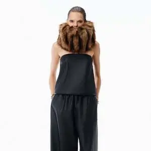 Alexander Wang Leather Bubble Top - Black