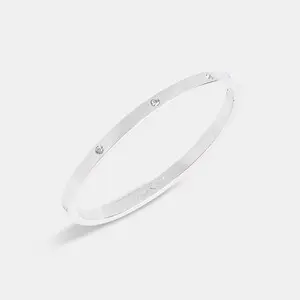 COACH Essential Hinged Bangle Bracelet - Silver
