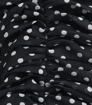 PATOU Polka-dot Asymmetric Mini Dress - Navy