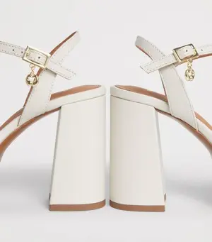 Maje Leather Platform Sandals - White