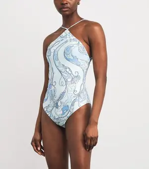 Emilio Pucci Orchidee Halterneck Swimsuit