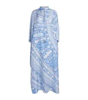 Emilio Pucci Silk Orchidee Kaftan Maxi Dress