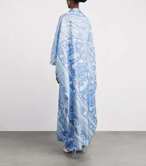 Emilio Pucci Silk Orchidee Kaftan Maxi Dress