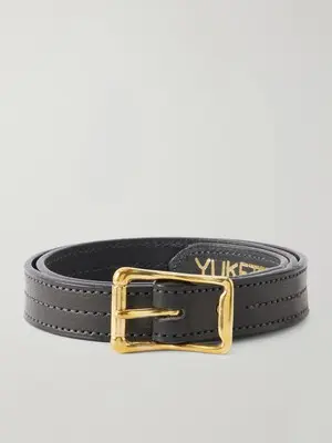 YUKETEN 2.5cm Leather Belt - Black