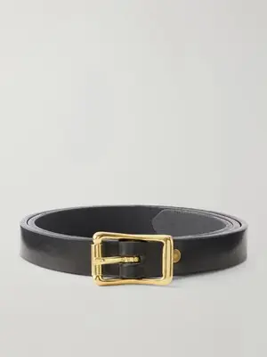 YUKETEN 2cm Leather Belt - Black