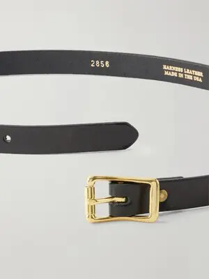 YUKETEN 2cm Leather Belt - Black