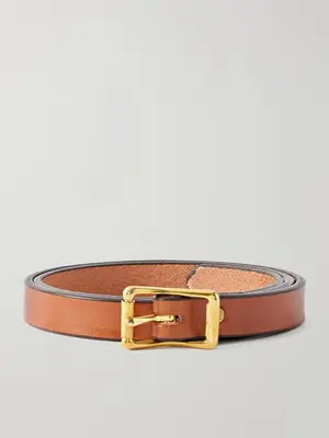YUKETEN 2cm Leather Belt - Brown