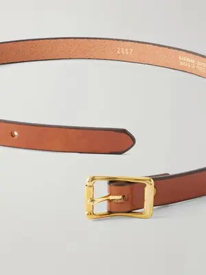 YUKETEN 2cm Leather Belt - Brown