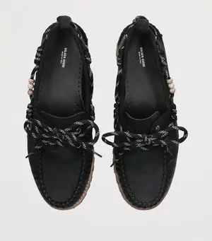 GOLDEN GOOSE Suede Boat Shoes - Black