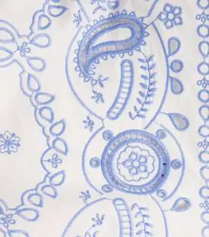 SELF-PORTRAIT Cotton Embroidered Midi Dress