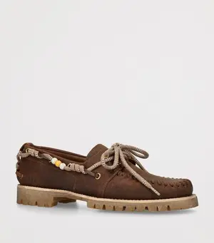 GOLDEN GOOSE Suede Boat Shoes - Brown