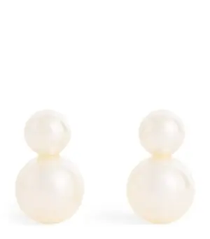 JENNIFER BEHR Iris Pearl Stud Earrings - Ivory