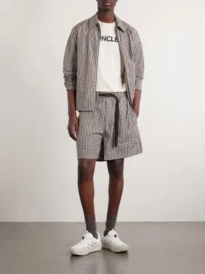 Moncler Straight-leg Checked Cotton-blend Shorts