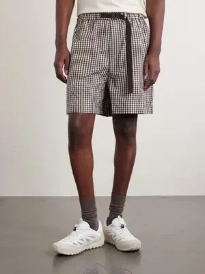 Moncler Straight-leg Checked Cotton-blend Shorts