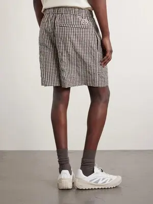 Moncler Straight-leg Checked Cotton-blend Shorts