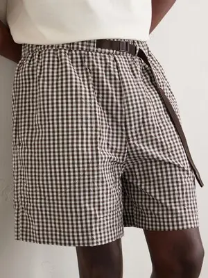 Moncler Straight-leg Checked Cotton-blend Shorts