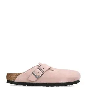 BIRKENSTOCK Suede Boston Clogs - Pink