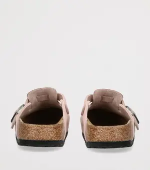BIRKENSTOCK Suede Boston Clogs - Pink