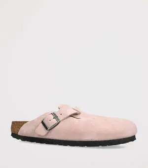 BIRKENSTOCK Suede Boston Clogs - Pink
