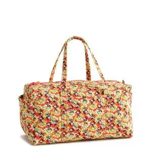 VERA BRADLEY Disney Mickey And Minnie Petal Floral Large Original Duffel - Orange