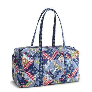 VERA BRADLEY Large Original Duffel In Trellis Patchwork - Blue