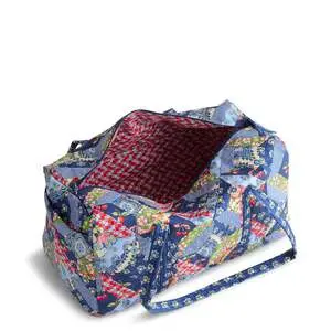VERA BRADLEY Large Original Duffel In Trellis Patchwork - Blue