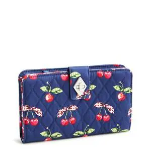 VERA BRADLEY Turnlock Wallet In Cherry Picking - Blue