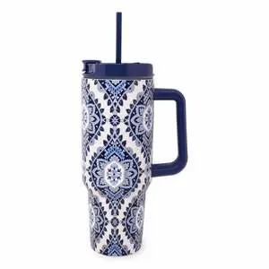 VERA BRADLEY Stainless Steel Xl Tumbler W/handle - Blue
