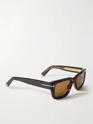 TOM FORD Icon Rectangular Sunglasses - Tortoiseshell