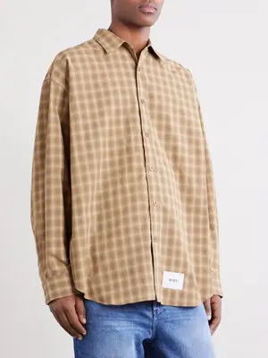 WTAPS Logo-appliquéd Checked Woven Shirt