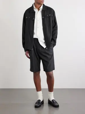 KARTIK RESEARCH Embroidered Linen Jacket - Black