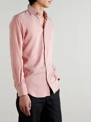 Husbands Striped Silk-poplin Shirt