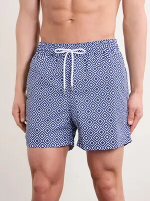 Frescobol Carioca Rio Straight-leg Mid-length Swim Shorts - Blue