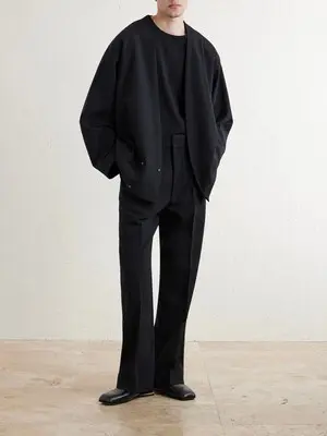 Fear Of God Flared Pleated Wool-blend Trousers