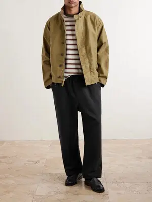 A.PRESSE Vintage Straight-leg Cotton Sweatpants
