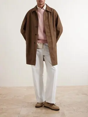 Auralee Garment-dyed Cotton-twill Coat