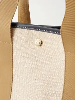 Rue De Verneuil Leather-trimmed Canvas Tote Bag - Neutrals