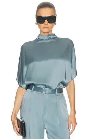 Lapointe Satin Cape Tee - Light Slate