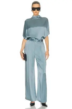 Lapointe Satin Cape Tee - Light Slate