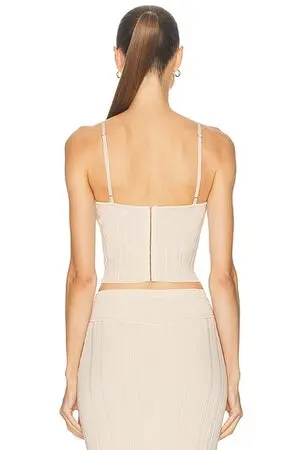FLEUR DU MAL Rib Darted Cami Top - Tahini