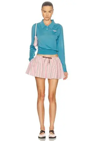 Sandy Liang Polo Sweater With Faux Pocket Detail