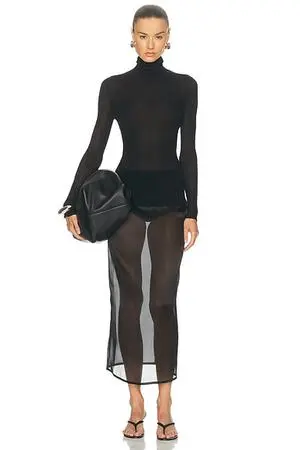 Brandon Maxwell Ribbed Turtleneck Top