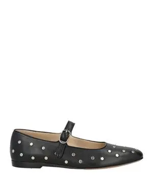 Le Monde Beryl Leather Ballet Flats - Black