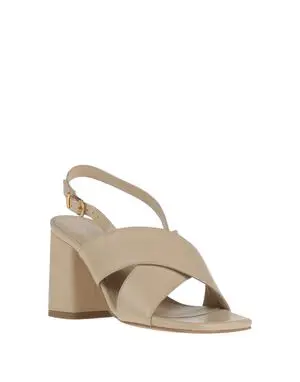 BALDININI Leather Slingback Sandals - Beige