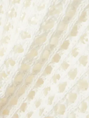 Max Mara Crocheted Cotton Sweater - White