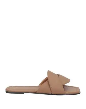 ATP ATELIER Leather Slide Sandals - Camel
