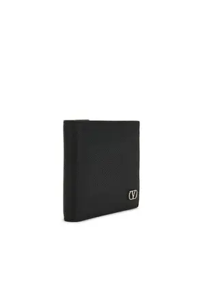 Valentino Garavani Vlogo Signature Billfold Wallet In Black - Nero
