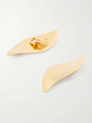 Khaite Leaf-plated Clip-on Earrings - Gold