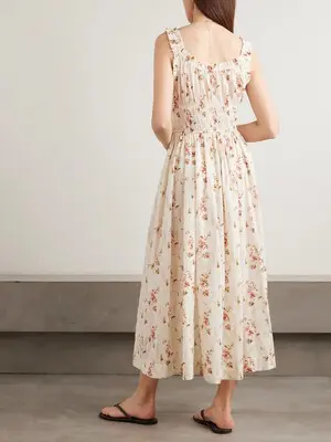 DÔEN Emmaretta Floral-print Organic Cotton Midi Dress - Multi